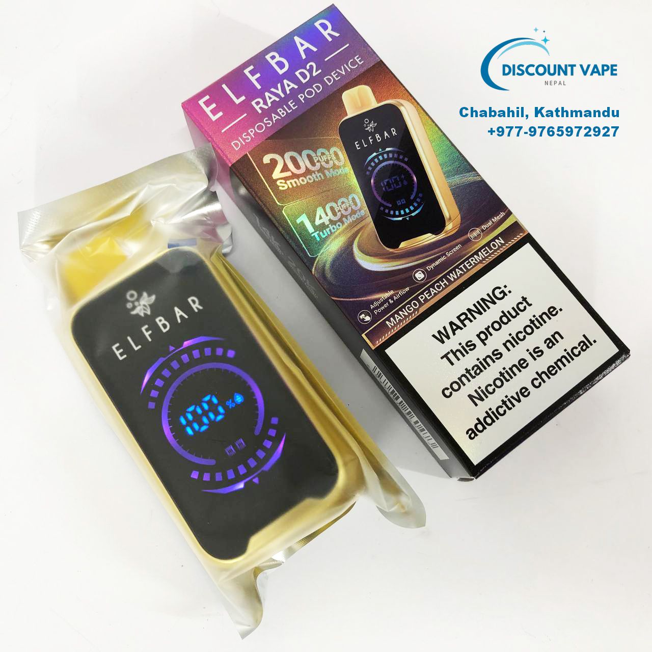 Buy Elfbar Raya D2 20000 Puffs in Nepal - Discount Vape Nepal (DV Nepal)